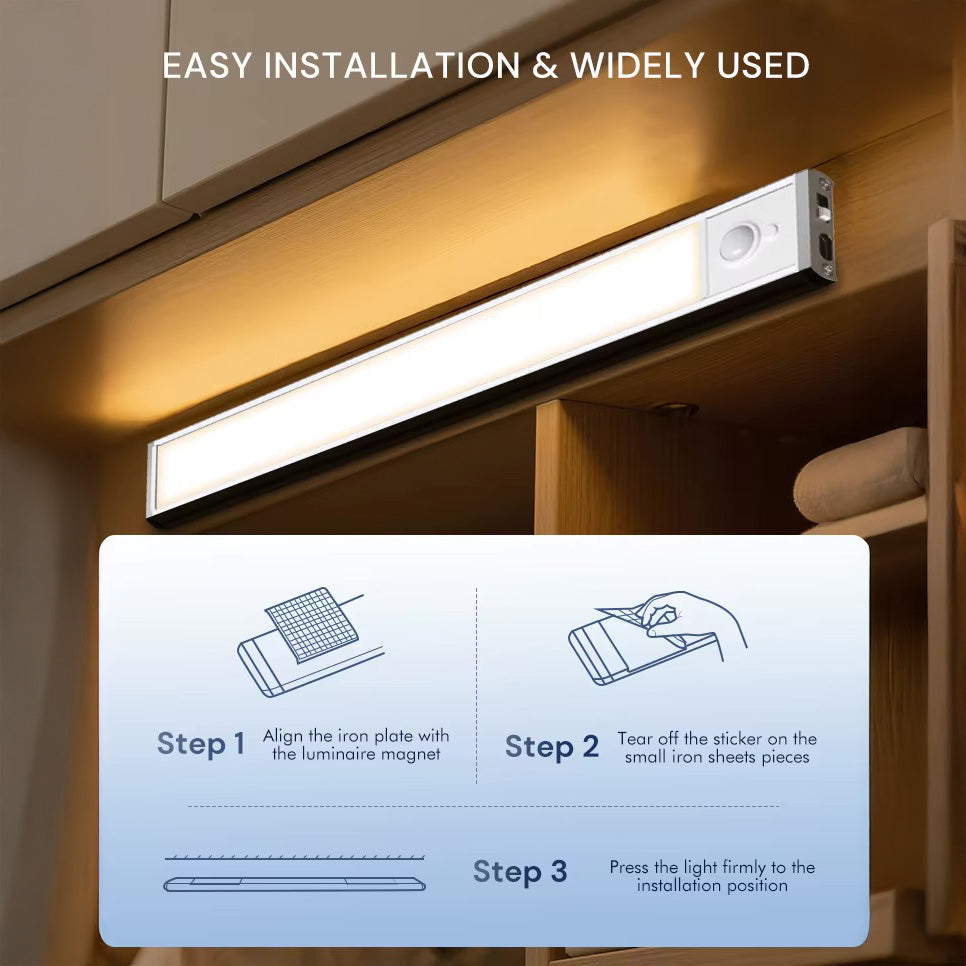 USB-C Under Cupboard Light with Motion Sensor | Rechargeable Magnetic ...